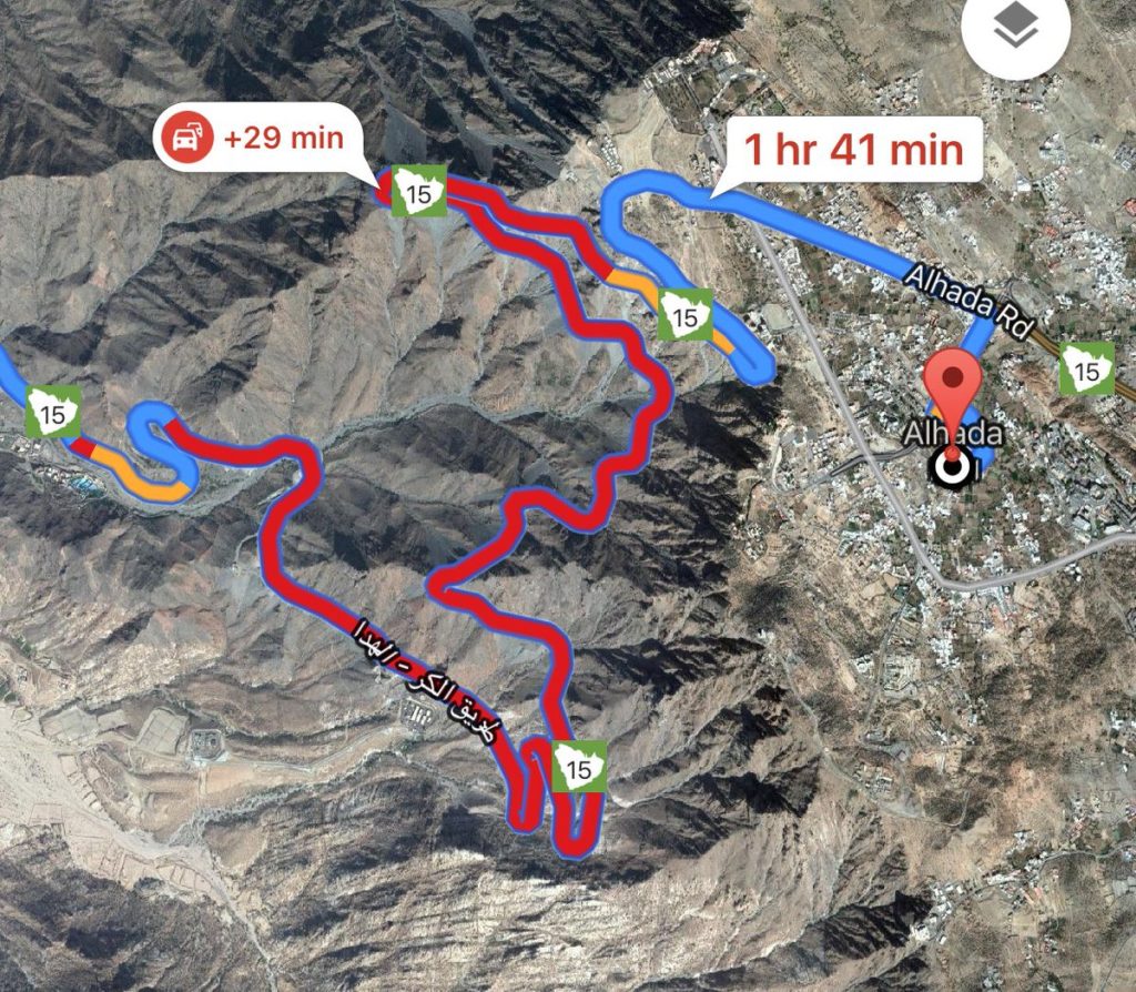 خريطة طريق الهدا بالطائف - موقع محتويات
